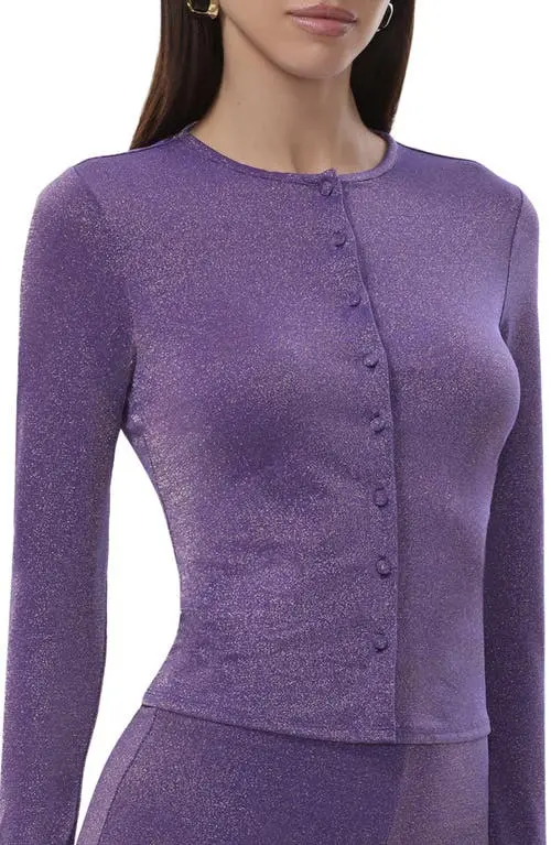 AFRM Linda Metallic Cardigan - Deep Violet