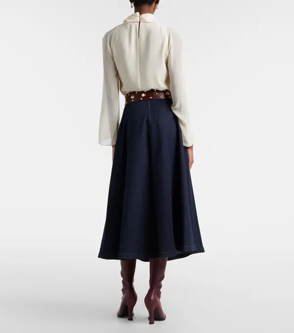 Altuzarra Varda Denim Midi Skirt - Blue