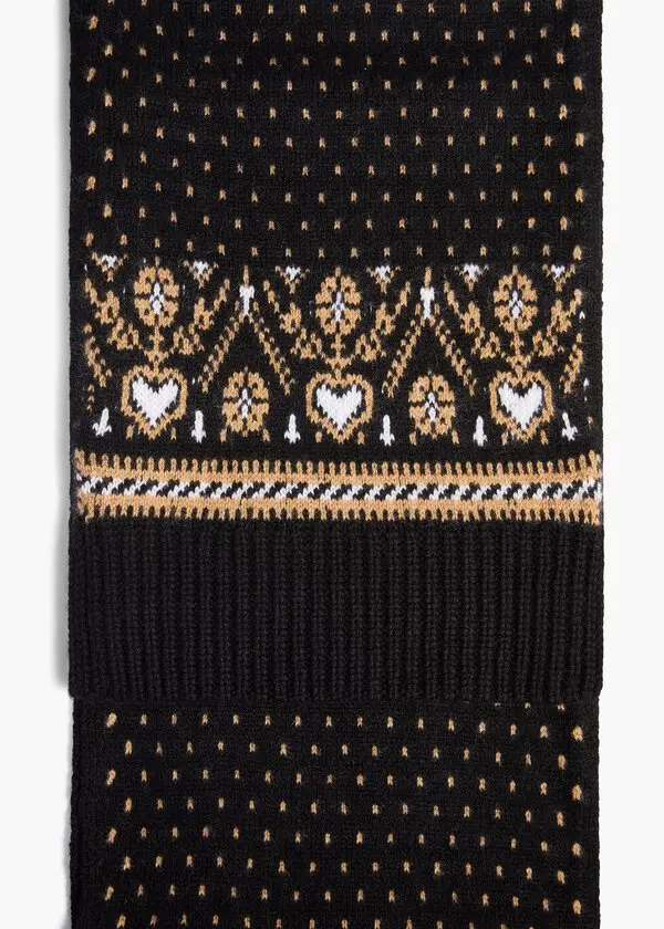 Khaite Lucrene Scarf - Black / Camel Multi