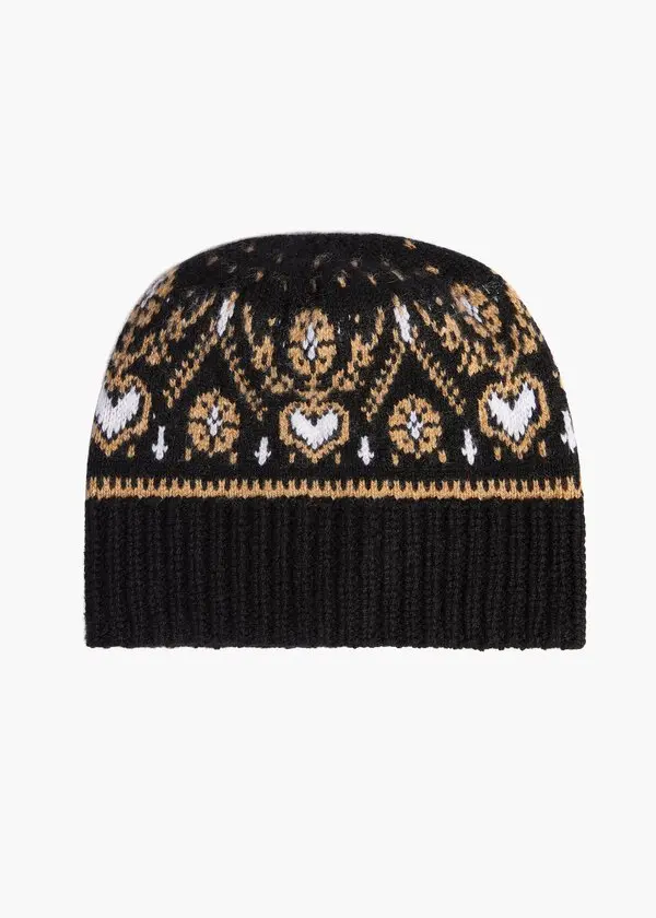 Khaite Avers Beanie - Black / Camel Multi