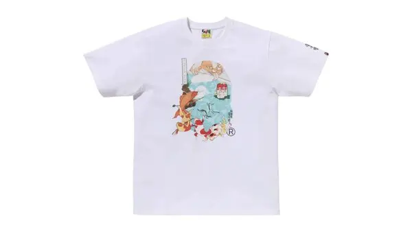 A BATHING APE X Ukiyoe Ape Head 4 Tee Shirt - White