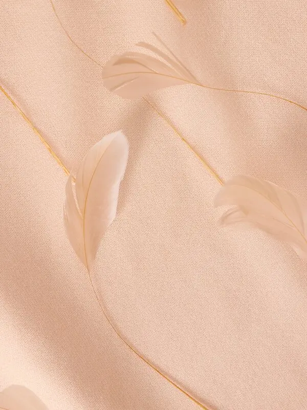 JIL SANDER Feather-embellished Layered Knitted-silk Midi Dress - Pink