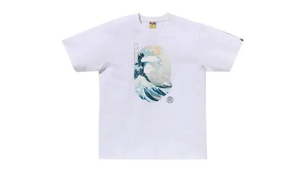 A BATHING APE X Ukiyoe Ape Head 1 Tee Shirt - White