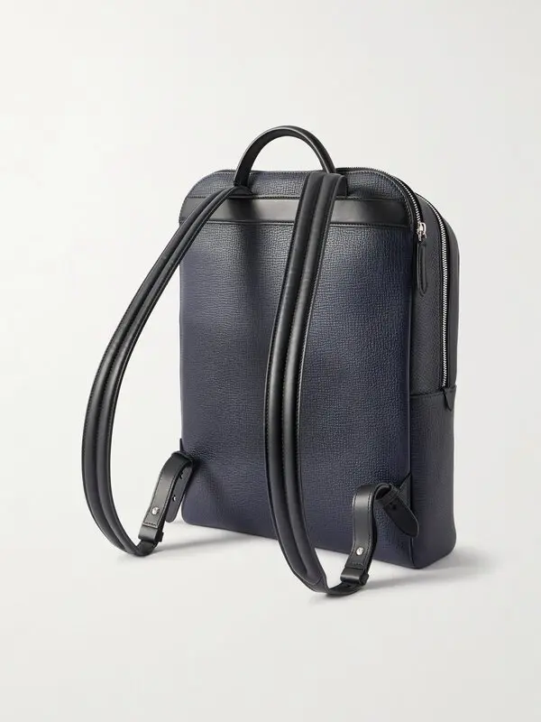 Smythson Ludlow Full-grain Leather Backpack - Blue