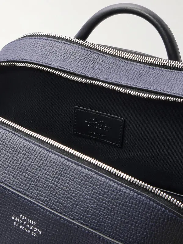 Smythson Ludlow Full-grain Leather Backpack - Blue
