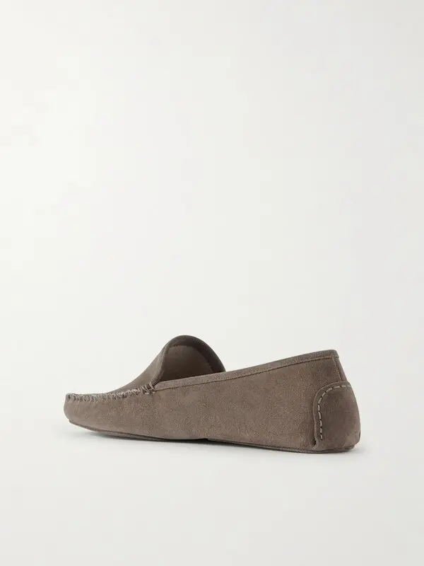 Thom Sweeney Cashmere-lined Suede Slippers - Brown