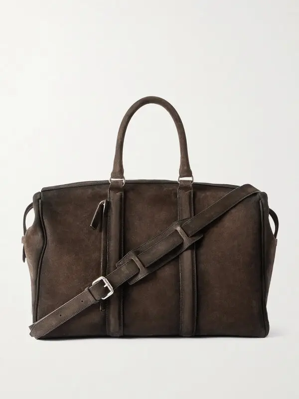 Officine Creative Quentin 009 Airbrushed Suede Weekend Bag - Brown