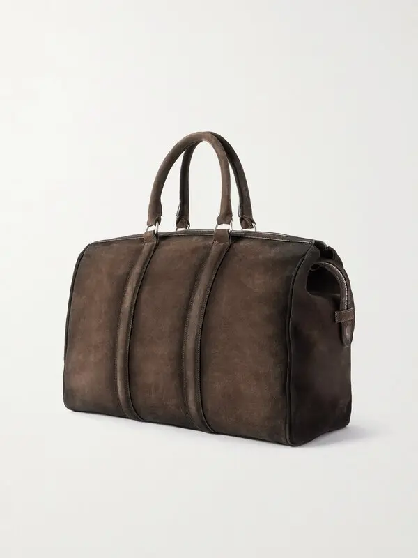 Officine Creative Quentin 009 Airbrushed Suede Weekend Bag - Brown