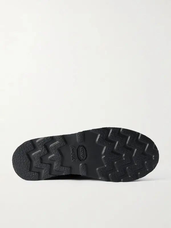 Needles Logo-debossed Leather Boots - Black