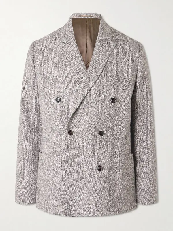 Nn07 Jordin 1087 Double-breasted Recycled-herringbone Suit Jacket