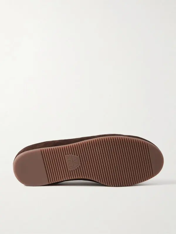 Mulo Fleece-lined Suede Loafers - Brown