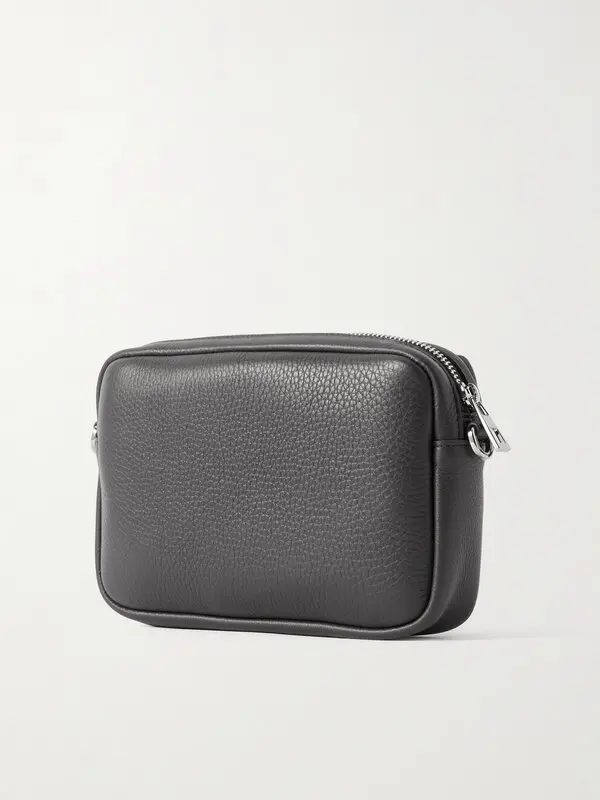 Loewe Pebble Full-grain Leather Messenger Bag - Gray