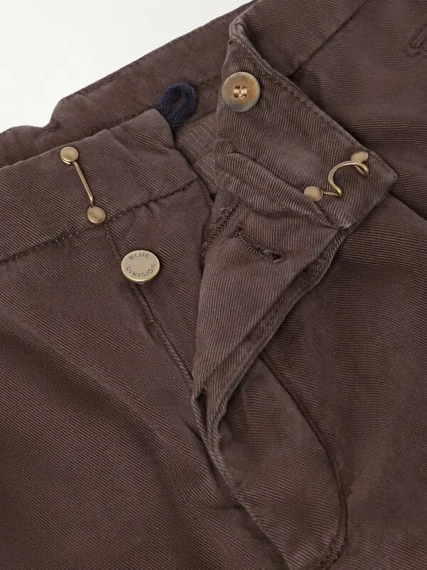 SLOWEAR Incotex Blue Division Cotton And Cashmere-blend Twill Trousers - Brown