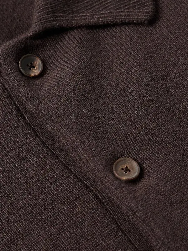Mr P. Cashmere Polo Sweater - Brown