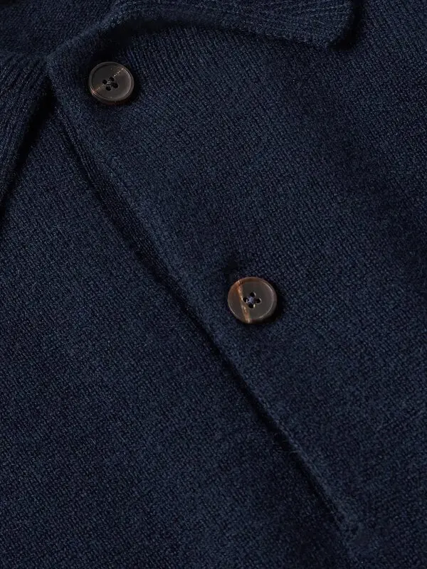 Mr P. Cliff Cashmere Polo Shirt - Blue