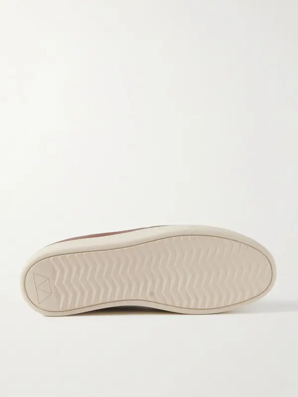 Mulo Leather-trimmed Suede Slip-on Sneakers - Brown
