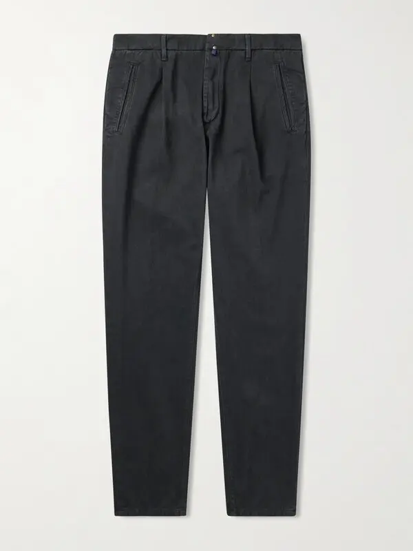 SLOWEAR Incotex Blue Division Straight-leg Twill Trousers - Black