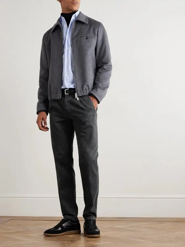 SLOWEAR Incotex Blue Division Straight-leg Twill Trousers - Black