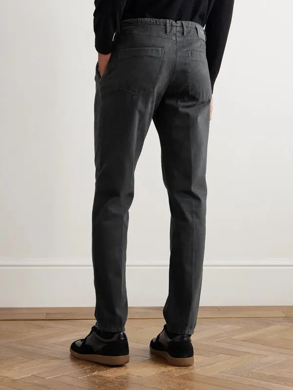 SLOWEAR Incotex Blue Division Straight-leg Twill Trousers - Black