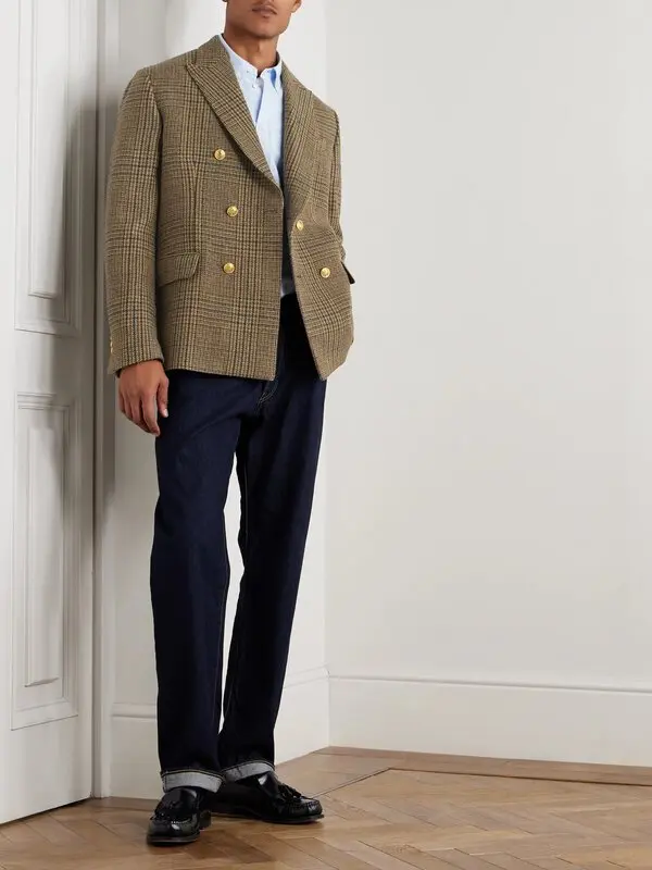 SLOWEAR Incotex Prince Of Wales Checked Wool Blazer