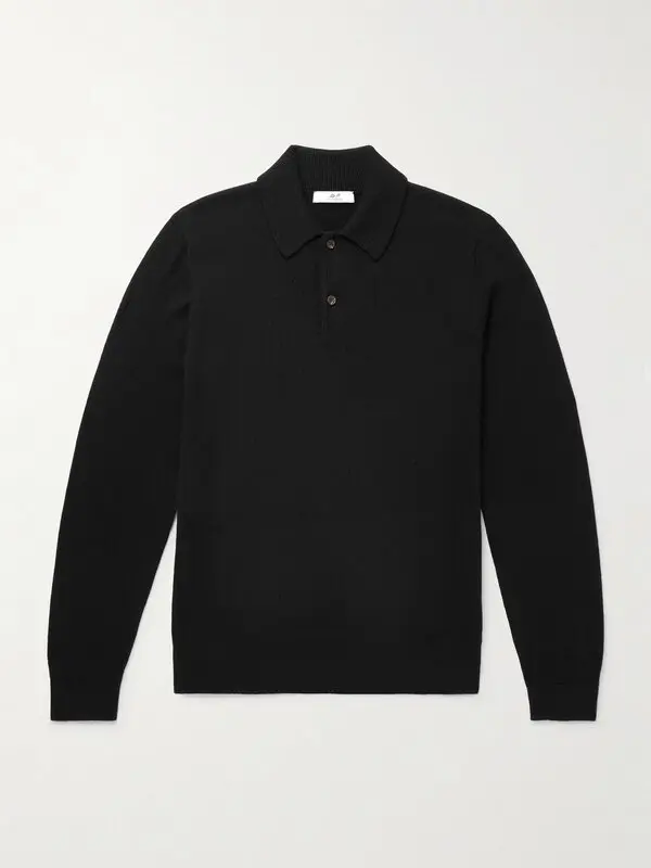 Mr P. Cliff Cashmere Polo Shirt - Black