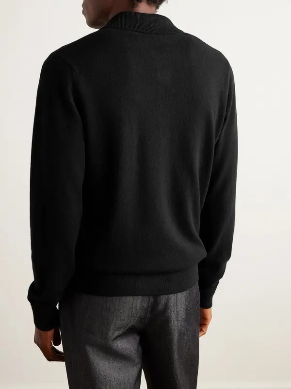 Mr P. Cliff Cashmere Polo Shirt - Black