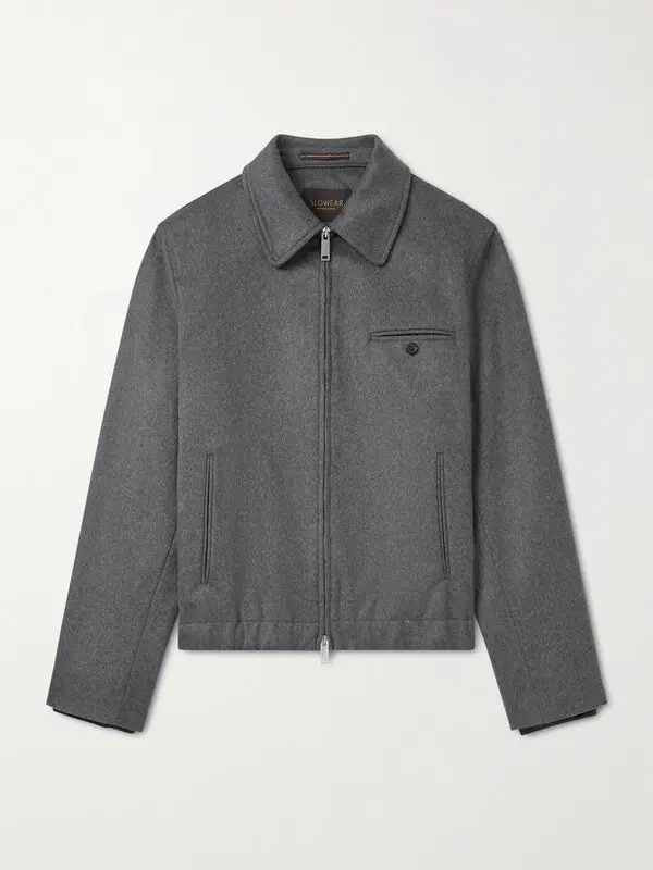 SLOWEAR Incotex Montedoro Brushed Wool-blend Bomber Jacket