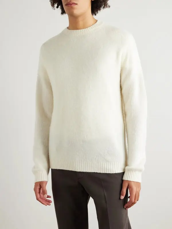Boglioli Slim-fit Wool And Cashmere-blend Sweater - White