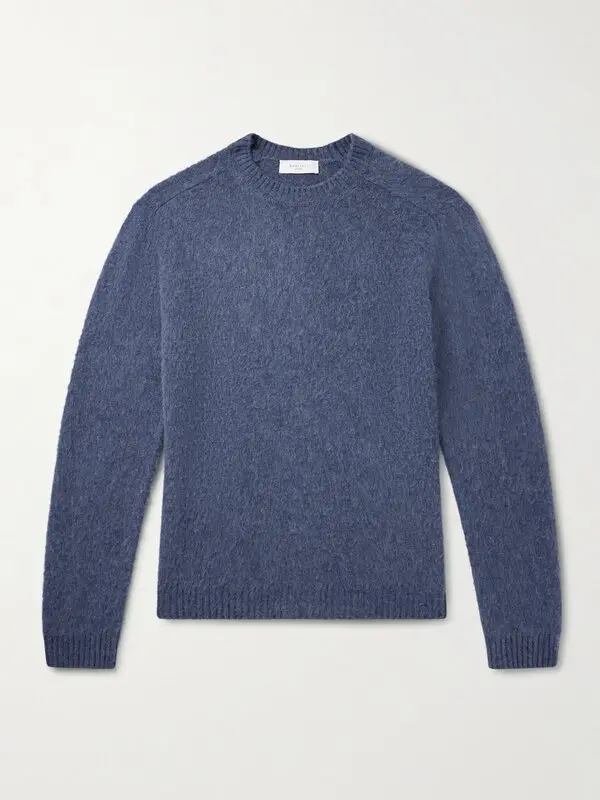 Boglioli Slim-fit Wool And Cashmere-blend Sweater - Blue