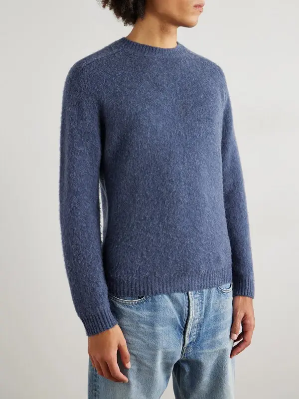 Boglioli Slim-fit Wool And Cashmere-blend Sweater - Blue