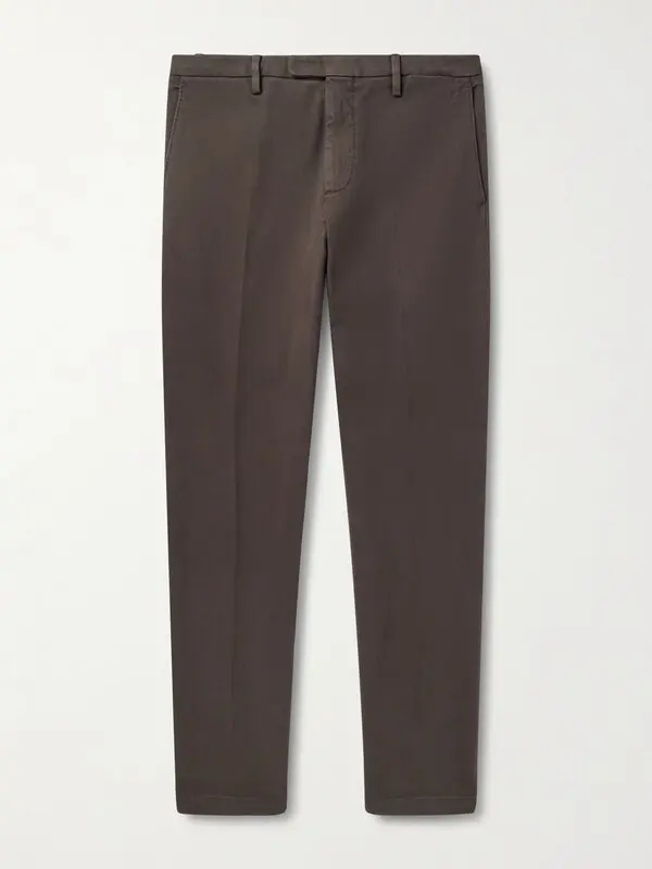 Boglioli Tapered Cotton-blend Twill Trousers