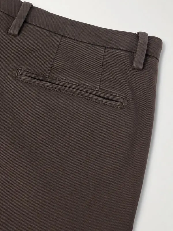 Boglioli Tapered Cotton-blend Twill Trousers