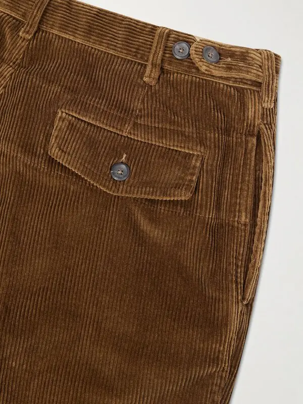 DRAKE'S Straight-leg Cotton-corduroy Trousers - Brown