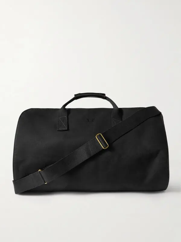 Bennett Winch Leather-trimmed Cotton-canvas Suit Carrier And Holdall - Black