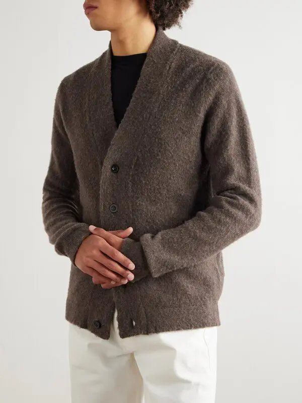 Boglioli Brushed Virgin Wool And Cashmere-blend Cardigan