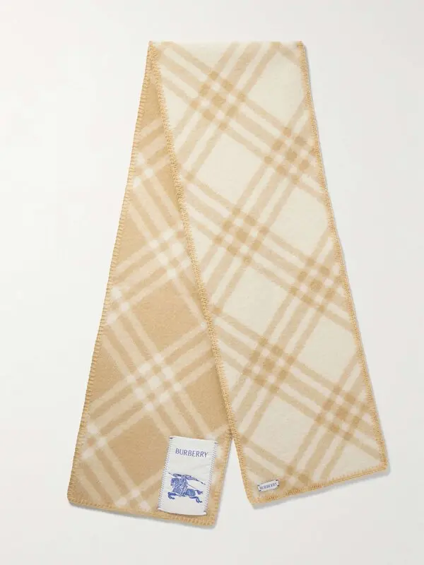 Burberry Checked Wool-fleece Scarf - Beige