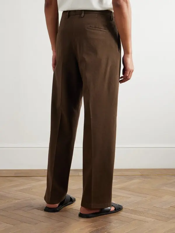 Boglioli Straight-leg Cotton-blend Twill Trousers - Brown