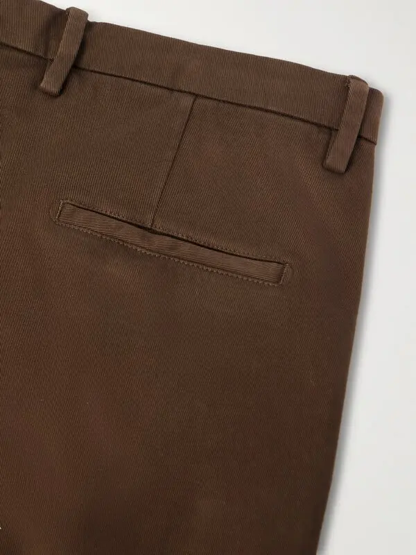 Boglioli Straight-leg Cotton-blend Twill Trousers - Brown