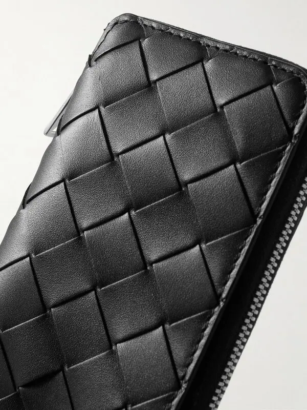 Bottega Veneta Intrecciato Leather Zip-around Key Case