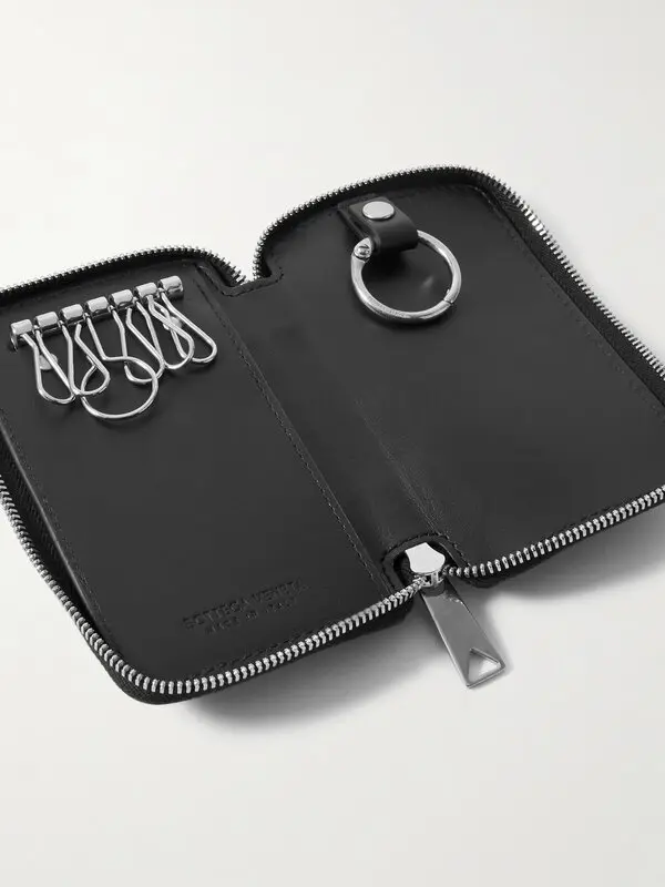 Bottega Veneta Intrecciato Leather Zip-around Key Case