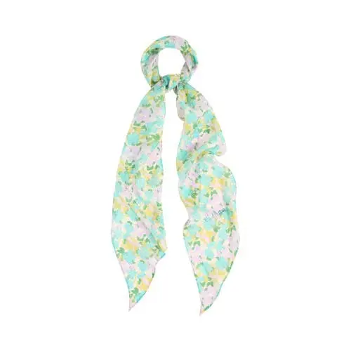 LOST PATTERN Rosebay" Silk Chiffon Neck Scarf - Blue