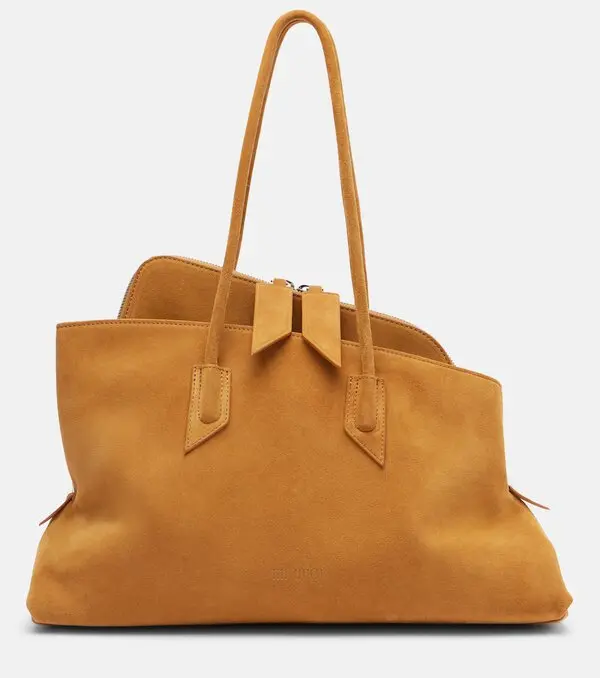 Attico La Passeggiata Medium Suede Tote Bag - Brown