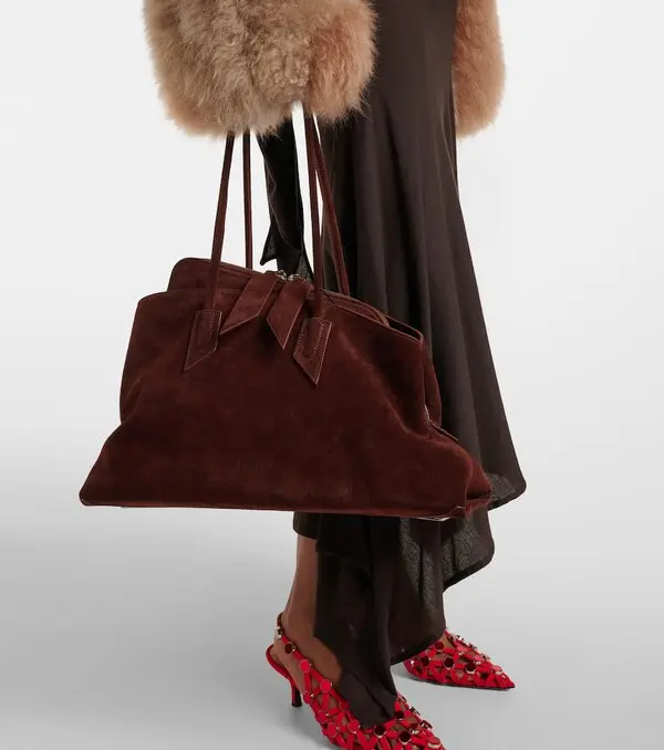 Attico La Passeggiata Suede Tote Bag - Brown