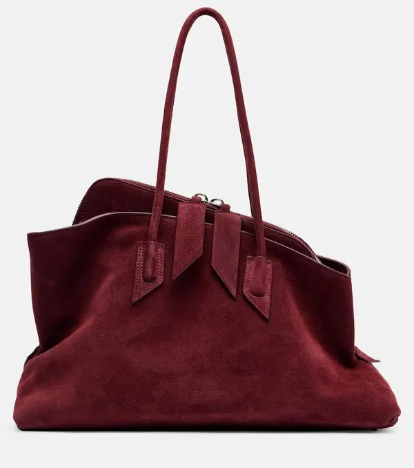 Attico La Passeggiata Suede Tote Bag - Burgundy