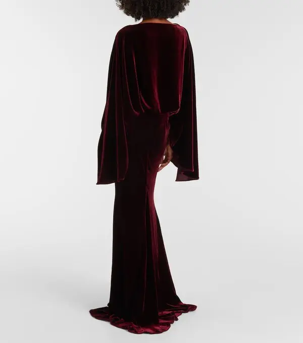 TALLER MARMO Musidora Draped Velvet Gown
