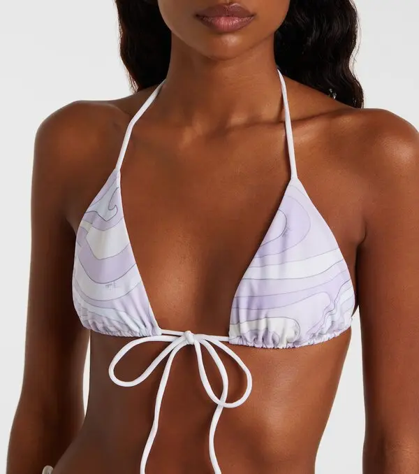 Emilio Pucci Marmo Bandeau Bikini Top - Purple