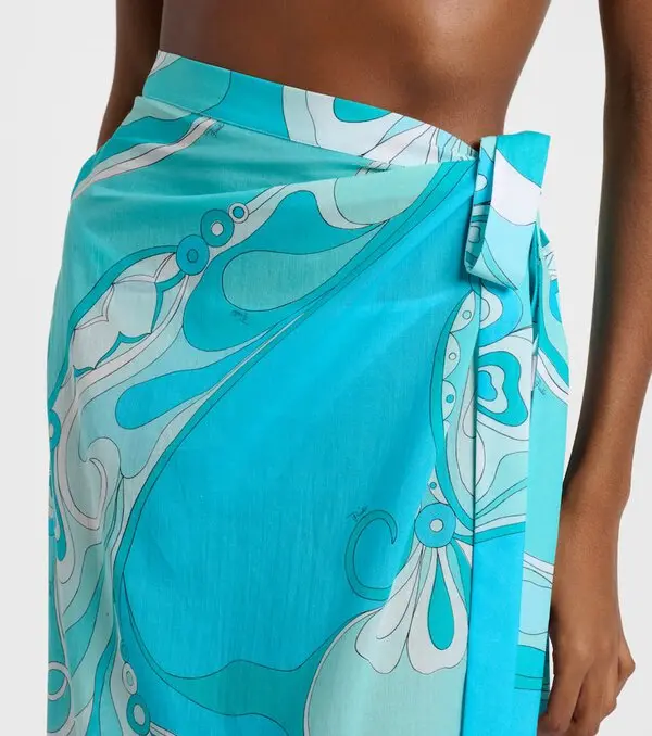 Emilio Pucci Orchidee Cotton Beach Cover-up - Blue