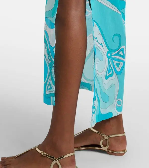 Emilio Pucci Orchidee Cotton Beach Cover-up - Blue