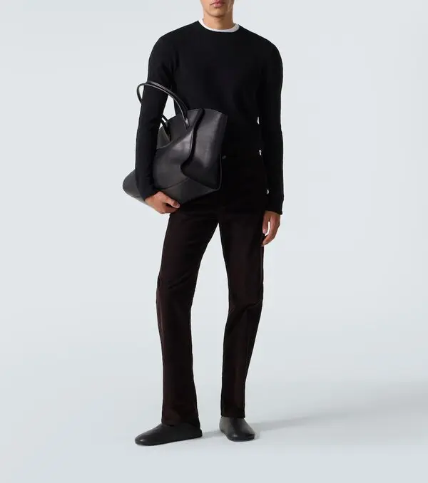 THE ROW Hudson Leather Mules - Black