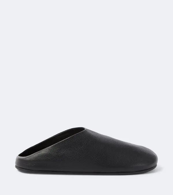THE ROW Hudson Leather Mules - Black